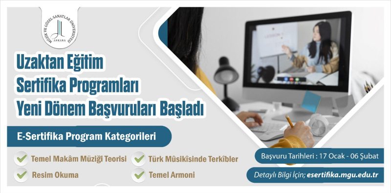Uzaktan Eğitim Sertifika Programları Yeni Dönem Başvuruları Başladı – Ankara Müzik ve Güzel ...
